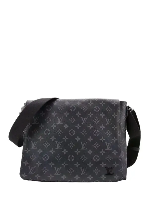 LOUIS VUITTON Monogram Eclipse Canvas Messenger Bag - Black