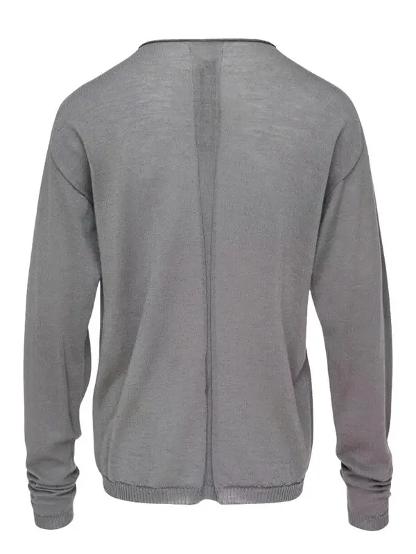 Rick Owens Slashed Oversized Knit Sweater - Grey