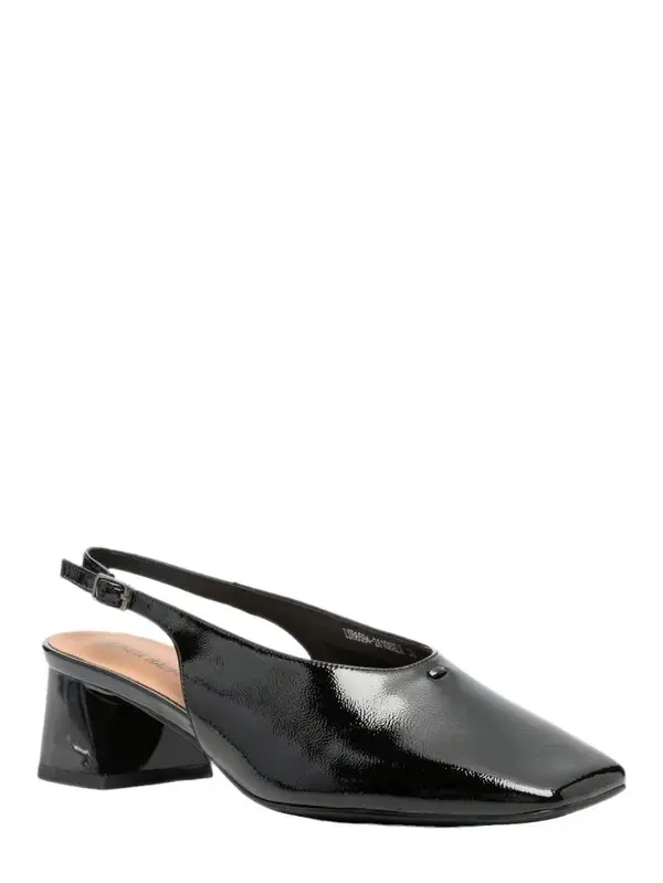 LINDA BAUMANN Patent Slingback Pumps - Black