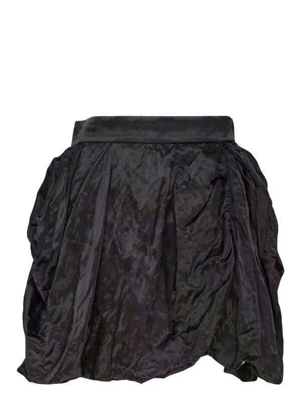 RENLI SU Gathered Bubble-hem Mini Skirt - Black