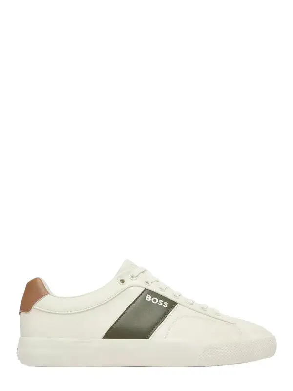 BOSS Logo Print Lace-up Sneakers - White