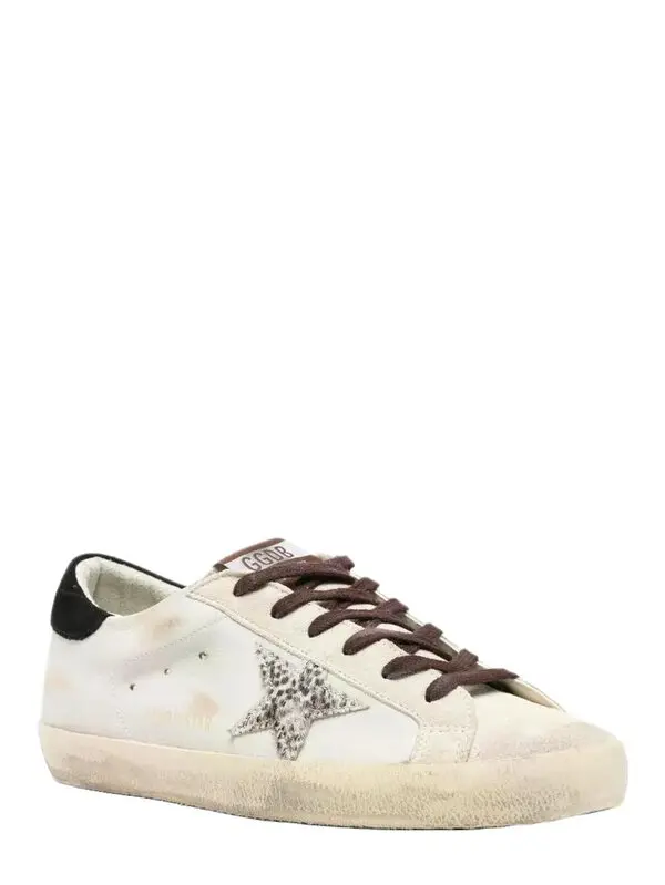 GOLDEN GOOSE Leather Distressed Star Patch Sneakers - Neutrals