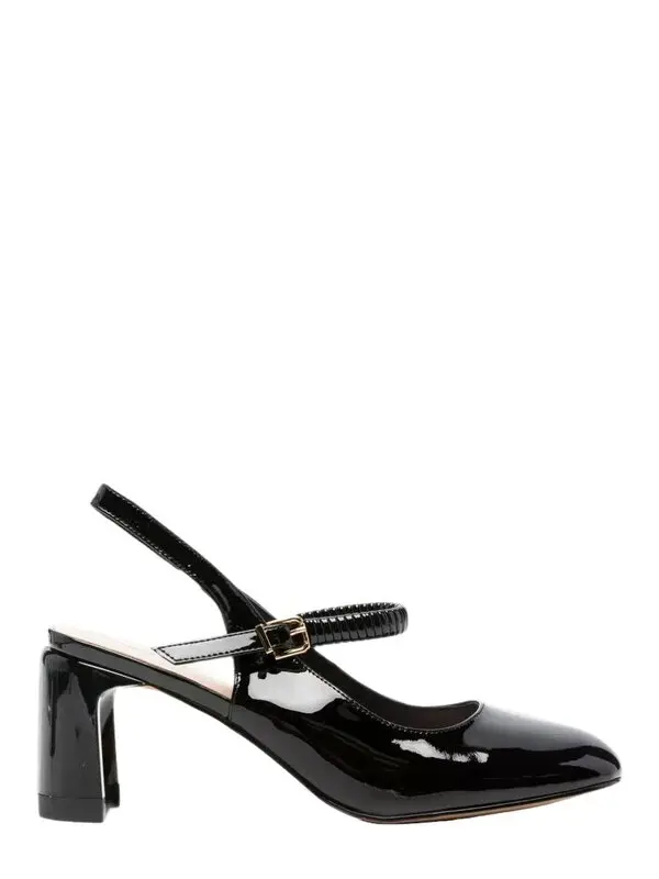 LINDA BAUMANN Patent Slingback Pumps With Buckle Fastening - Black