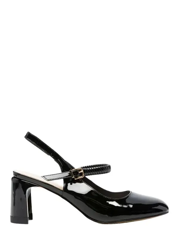 LINDA BAUMANN Patent Slingback Pumps With Buckle Fastening - Black