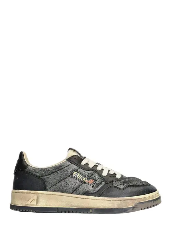 AUTRY Distressed-effect Panelled Sneakers - Black