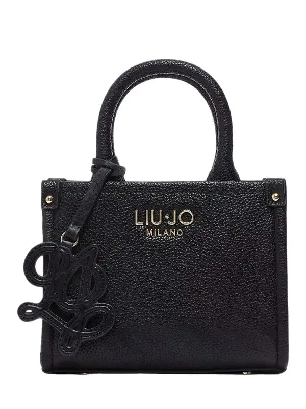 Liu Jo Mini Bag With Jacquard Shoulder Strap - Black
