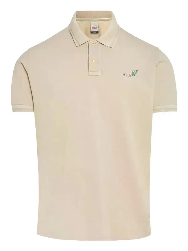 BOB Logo-print Piqué Polo Shirt - Neutrals