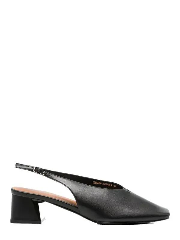 LINDA BAUMANN Square-toe Slingback Pumps - Black