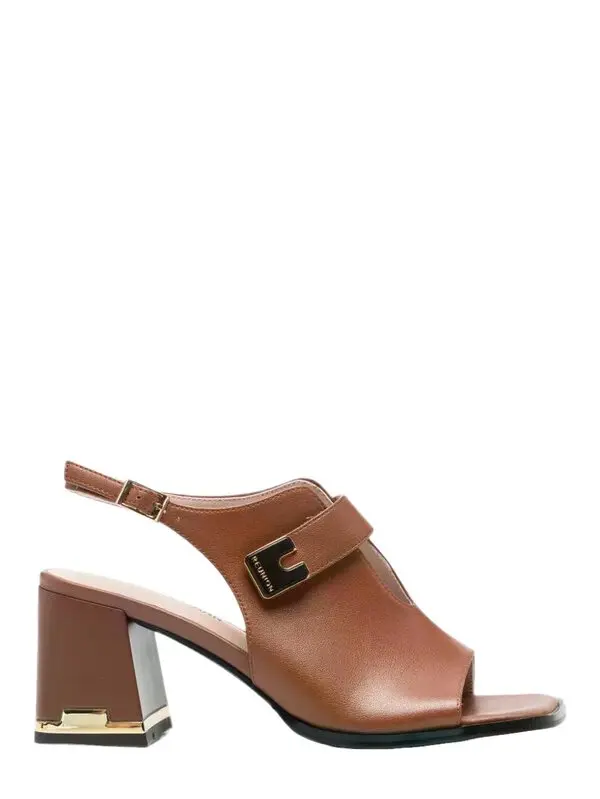 LINDA BAUMANN Buckle-detail Slingback Sandals - Brown