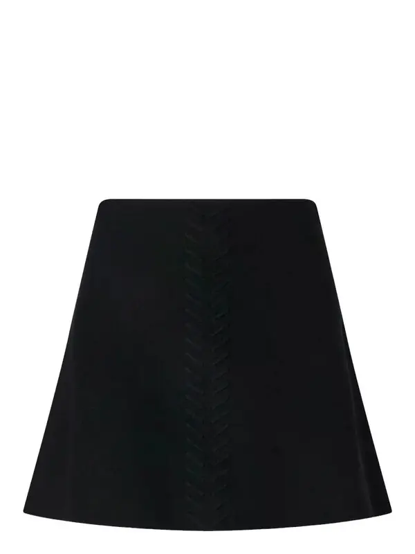 Liu Jo Knit Mini Skirt With Braided Detailing - Black