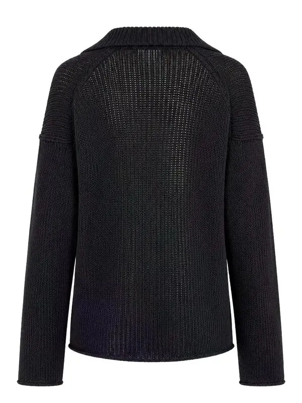 Vince Coated Cotton Polo Sweater - Blue