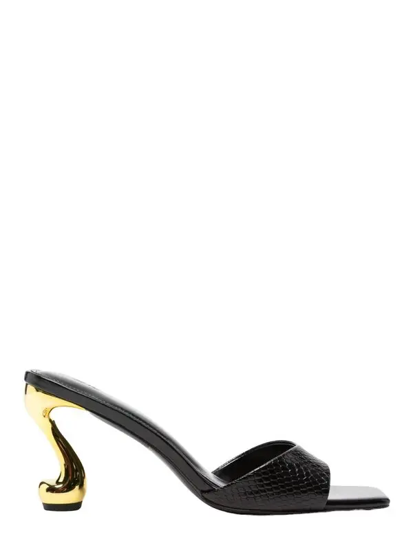 Jw Pei Hannah Snakeskin-effect Sandals - Black