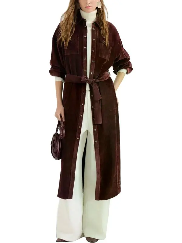 Brunello Cucinelli Fluid Corduroy Shirt Dress - Brown