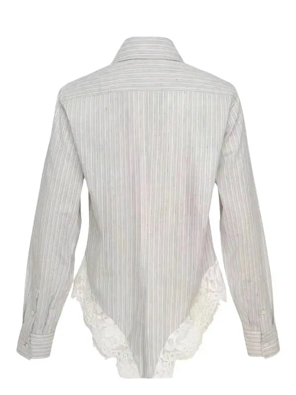 N°21 Striped Lace-trim Shirt - Blue