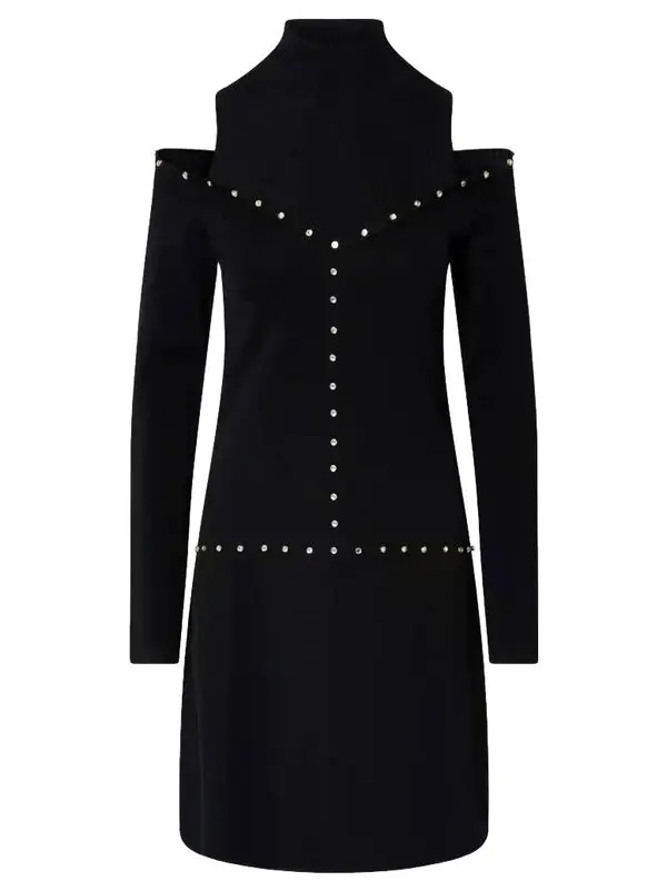 Liu Jo Short Knit Dress With Cut-outs And Stud Embellishments - Black