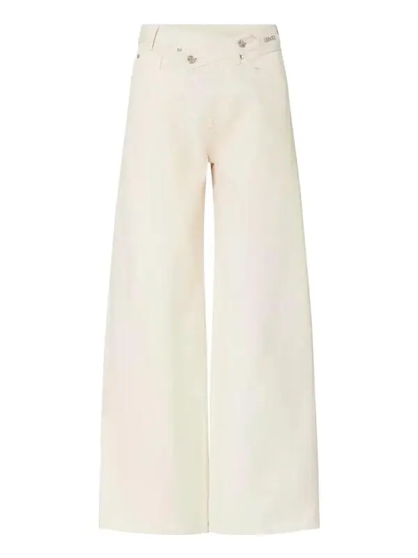 Liu Jo Asymmetrical Waistband Straight Trousers - Neutrals