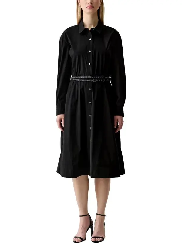 Dkny Button-down Midi Dress - Black