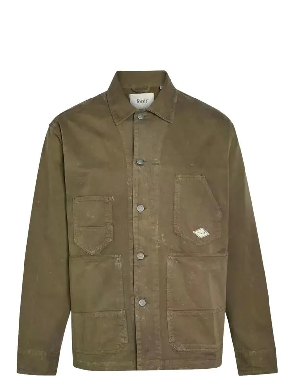 FORET Multi-pocket Spread Collar Jacket - Green
