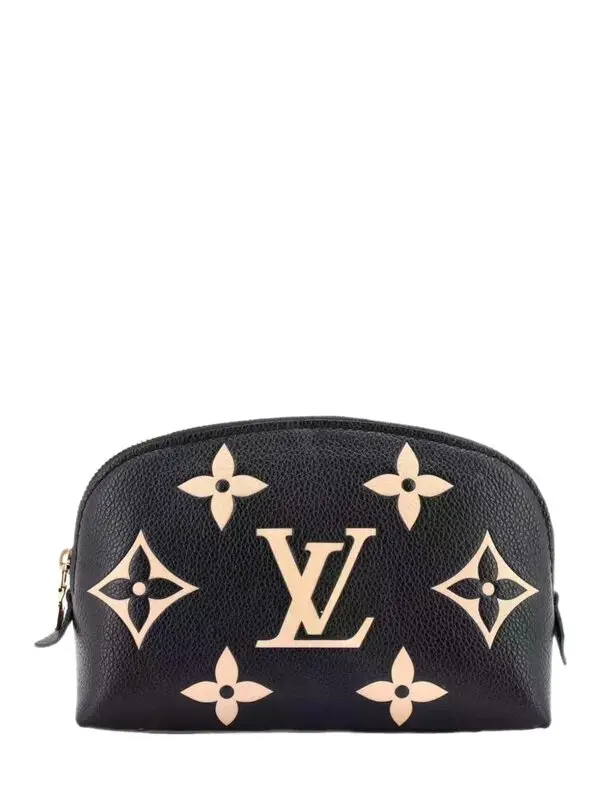 LOUIS VUITTON Cosmetic Bicolor Monogram Empreinte Giant Pouch - Black