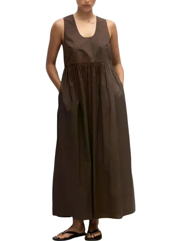 Matteau Sleeveless Gathered Maxi Dress - Brown