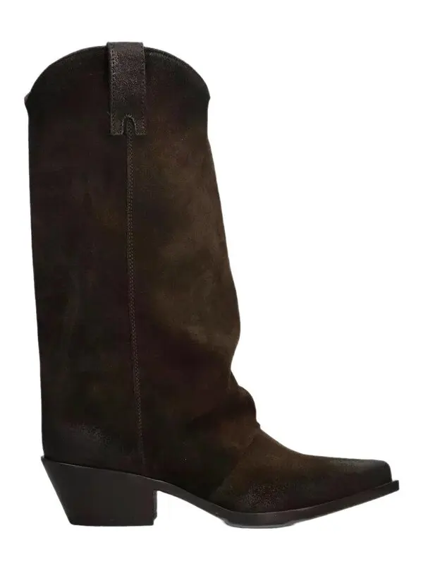 METISSE Calf Suede Western-style Boots - Brown