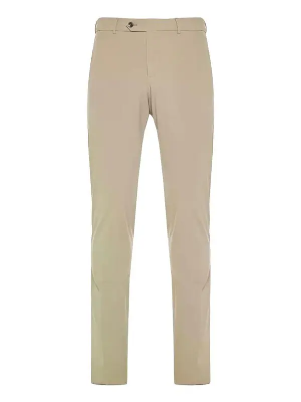 PT TORINO Elasticated Waistband Button-fastening Trousers - Neutrals