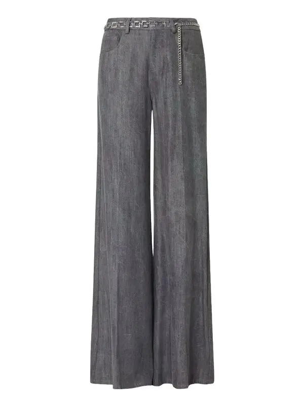 Liu Jo High Waist Belted Flare Jeans - Grey