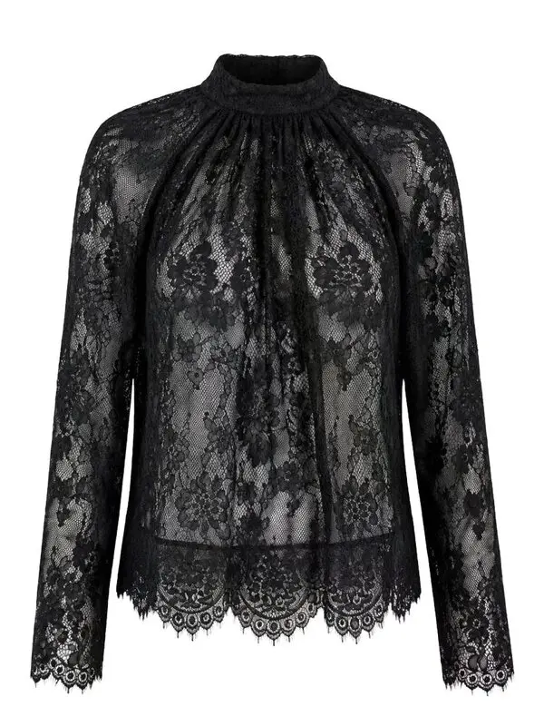 Sea Hilda Lace-trim Blouse - Black