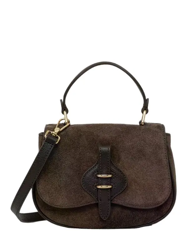 COCCINELLE Suede-panelled Leather Shoulder Bag - Brown