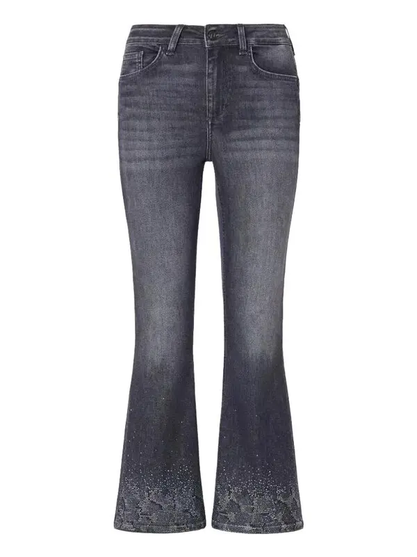 Liu Jo Bootcut Jeans With Rhinestone Embellishments - Grey
