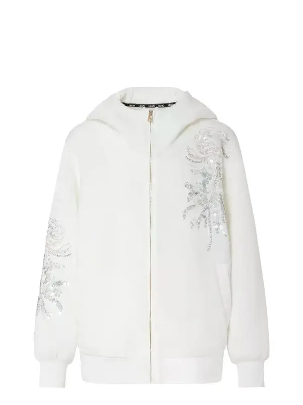 Liu Jo Oversized Jacket With Jewel Embroidery - White