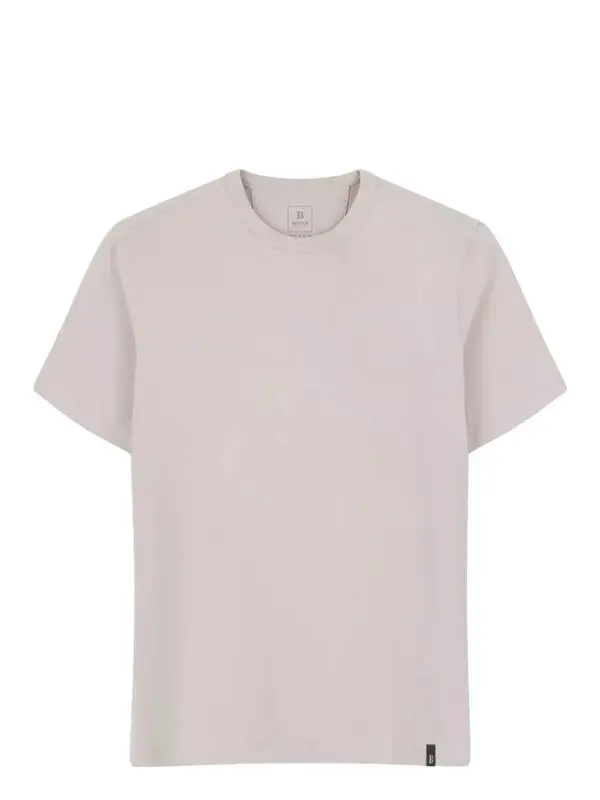 Boggi Milano T-shirt In Diagonal Cotton-blend Jersey B-tech - Neutrals