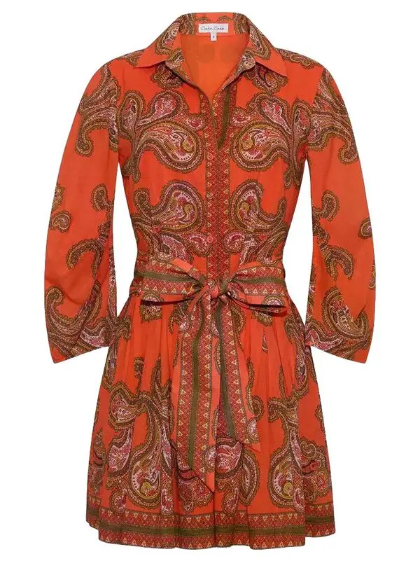 Cara Cara Raya Paisley-print Mini Dress - Orange