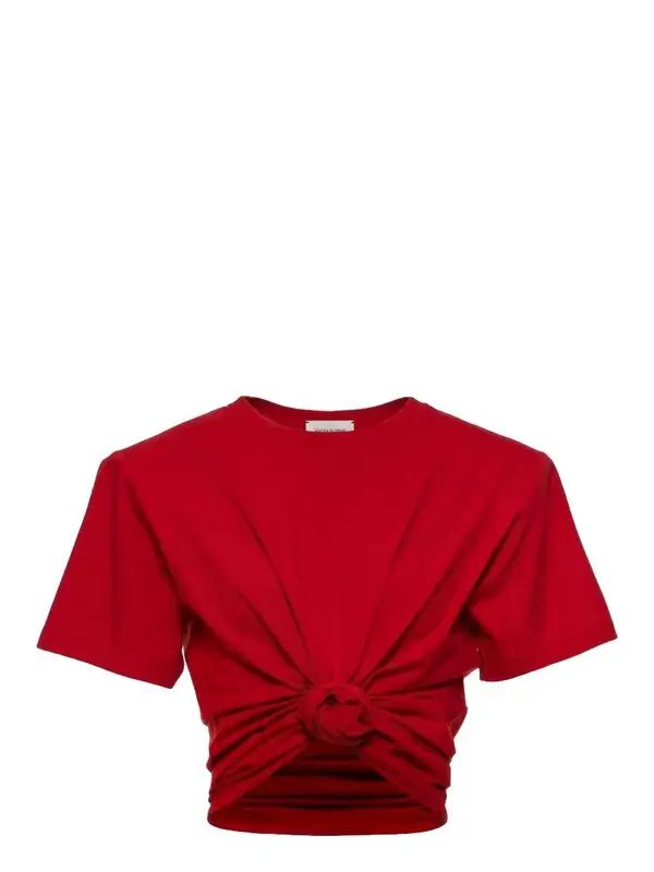 Magda Butrym Knotted Cropped T-shirt - Red