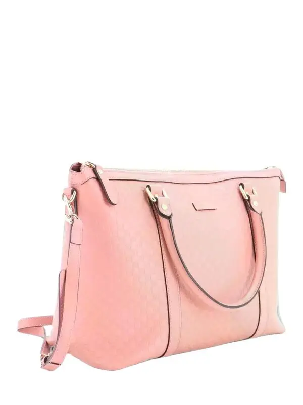 Gucci Britt Convertible Dome Microssima Leather Satchel - Pink