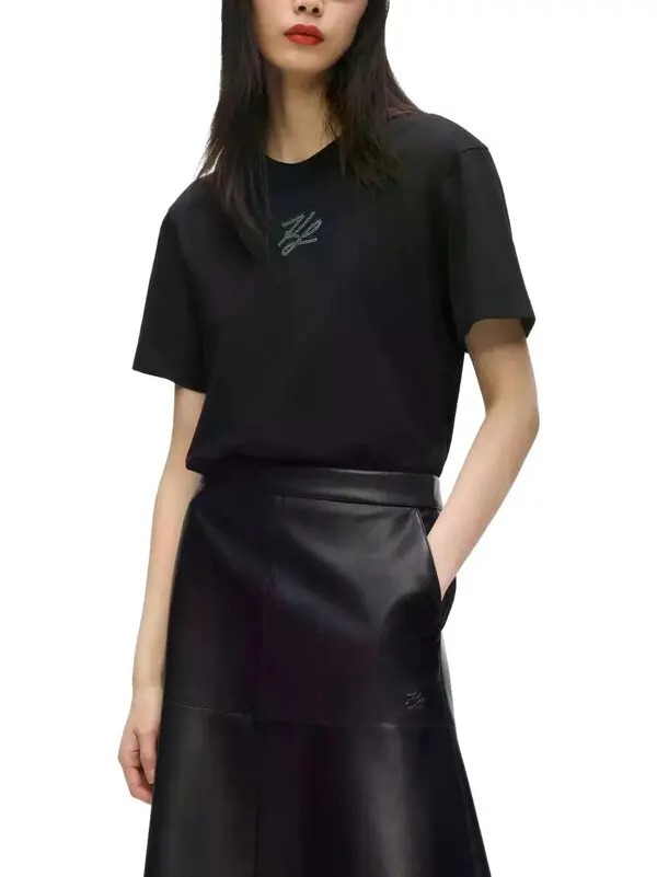 Karl Lagerfeld Rhinestone Autograph T-shirt - Black