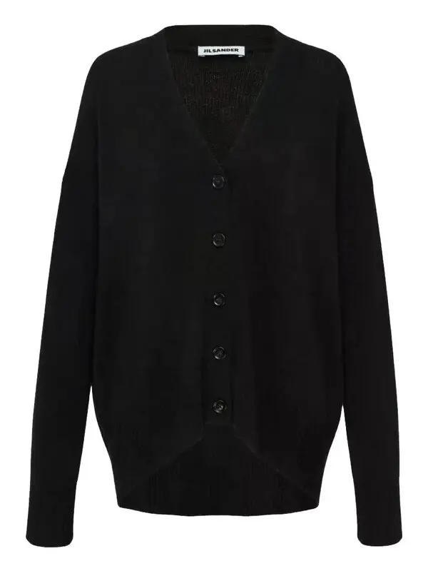JIL SANDER V-neck Long-sleeve Cardigan - Black