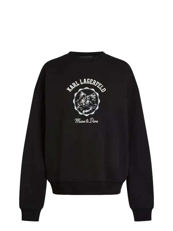 Karl Lagerfeld Ikon Choupette Muse Sweatshirt - Black