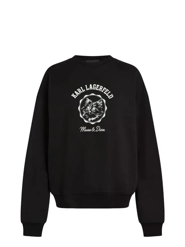Karl Lagerfeld Ikon Choupette Muse Sweatshirt - Black