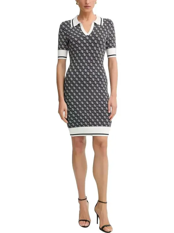 Guess Logo-monogram Mini Dress - Blue
