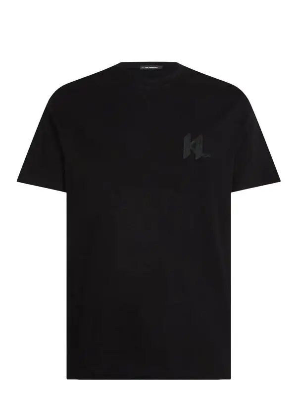 Karl Lagerfeld Monogram Wool-blend T-shirt - Black