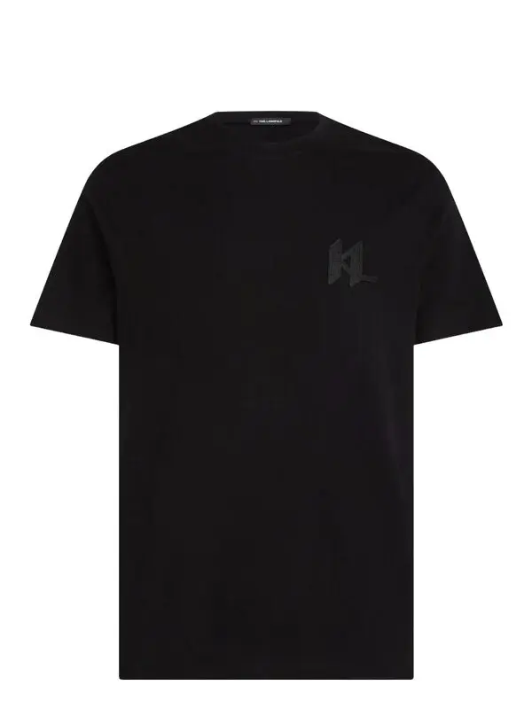 Karl Lagerfeld Monogram Wool-blend T-shirt - Black