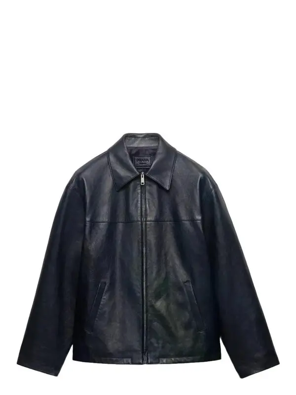 Prada Nappa Leather Jacket - Blue