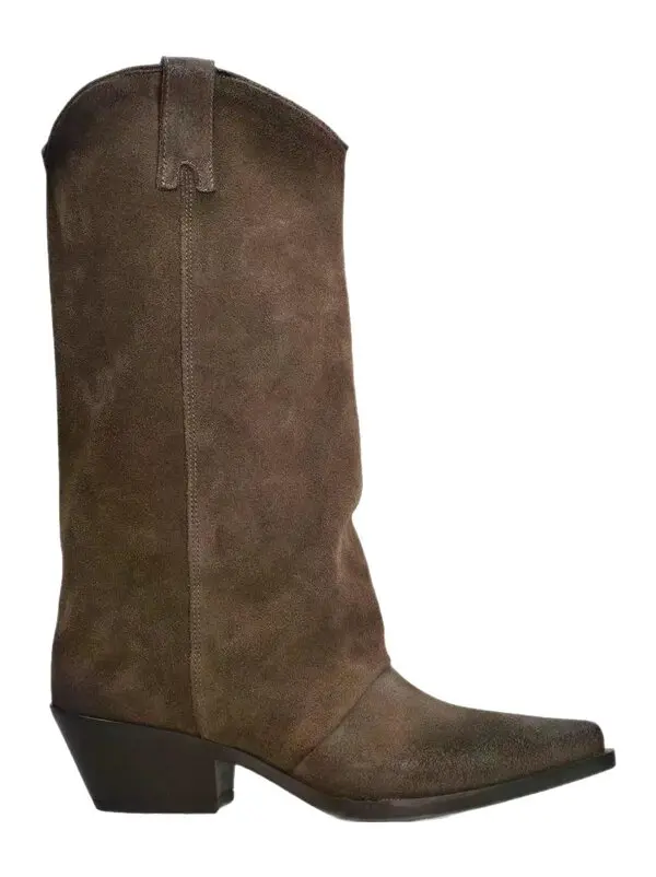 METISSE Distressed Effect Western Boots - Brown