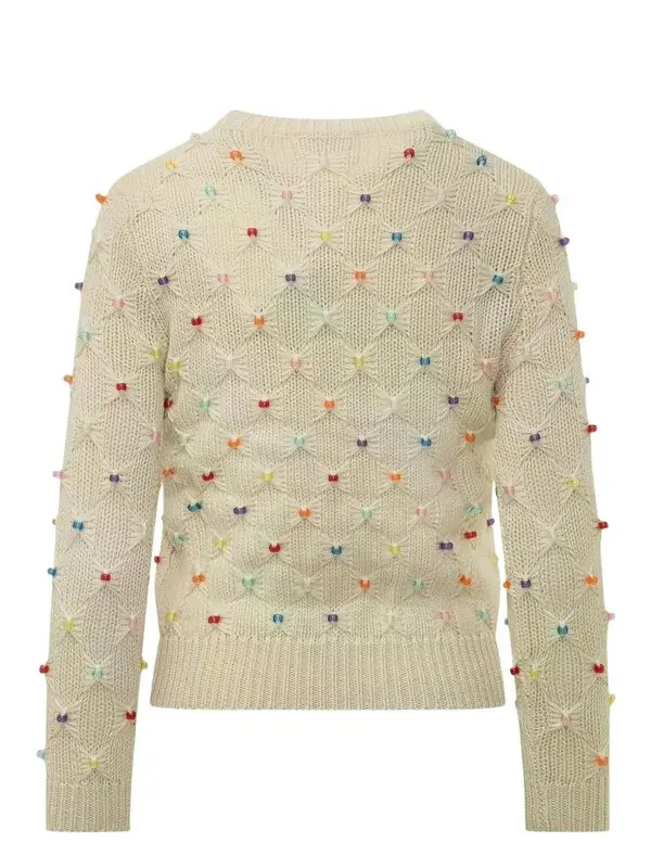 MARANT ETOILE Priyanka Bead-embellished Open-knit Sweater - Neutrals