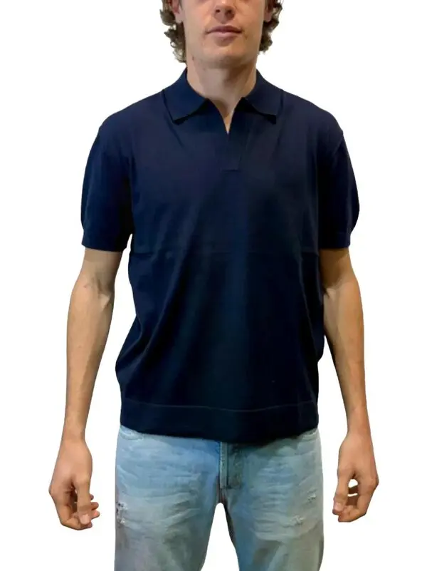 PAOLO PECORA Short-sleeve Knitted T-shirt - Blue