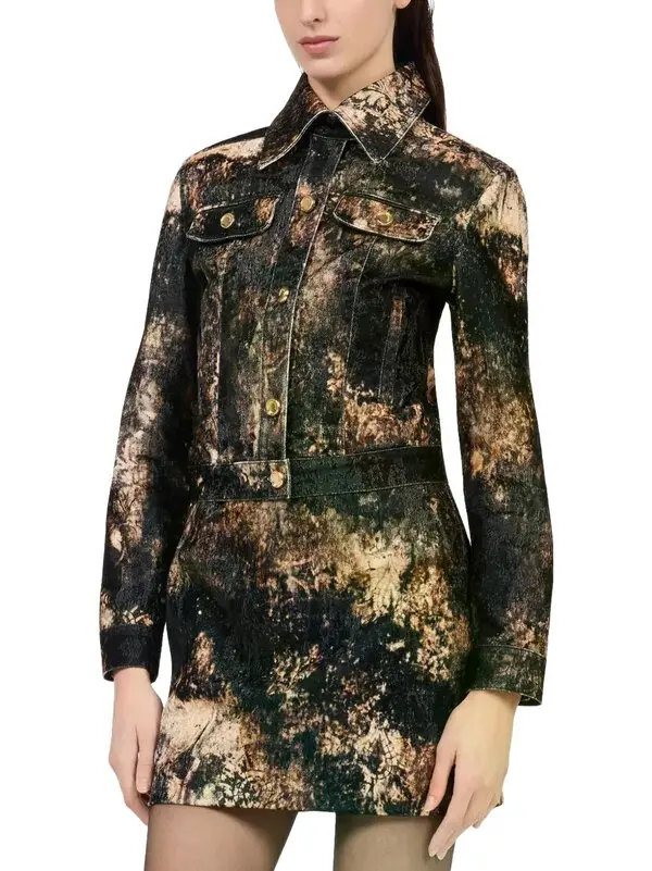 Roberto Cavalli Bleached Effect Denim Jacket - Black
