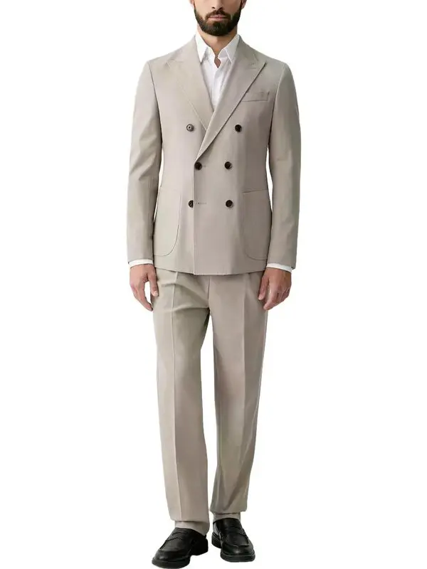 JOOP! Double-breasted Peak-lapel Suit - Neutrals