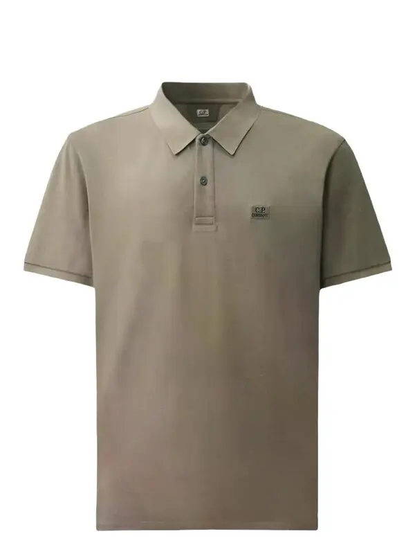 C.P. COMPANY Logo-patch Polo Shirt - Green