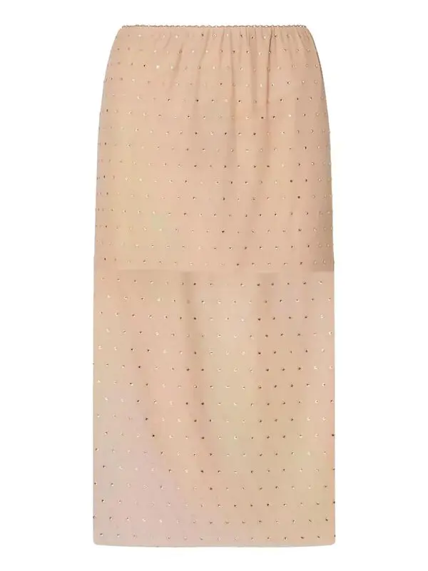 Liu Jo Embroidered Tulle Midi Skirt - Neutrals